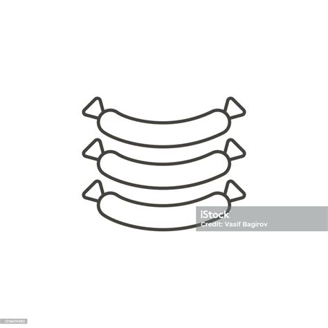 소시지 벡터 아이콘입니다 음식 개념에서 간단한 요소 그림 소시지 벡터 아이콘입니다 음료 개념 벡터 그림입니다 검은색에 대한 스톡 벡터 아트 및 기타 이미지 Istock