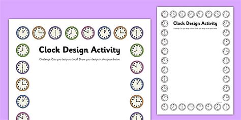 Editable Clock Design Worksheet Hecho Por Educadores