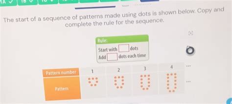Solved 1a 1b The Start Of A Sequence Of Patterns Made Using Dots Is