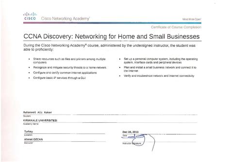 Cisco Ccna 1 Networking For Home And Small Business Yük Müh Muhammet Ali Köker