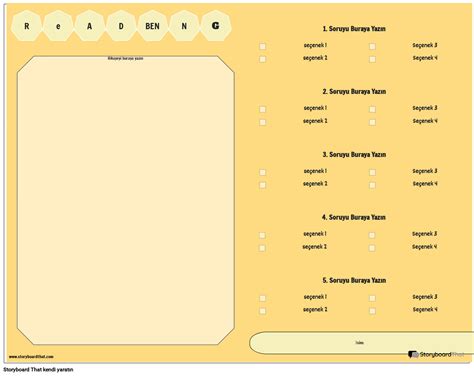Sarı Okuduğunu Anlama Yazdırılabilir Storyboard