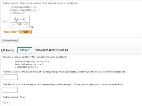 Solved Find An Equation Of A Rational Function F That Chegg