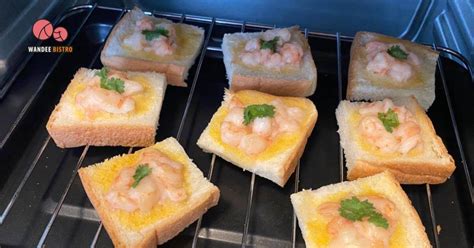 ขนมปังหน้ากุ้ง ของว่างประจำบ้าน ด้วยเตาอบขนาดเล็ก