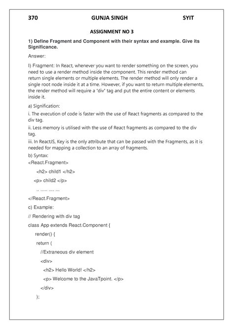 assignment no 3 had asiignments assignment no 3 define fragment