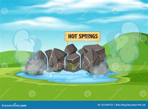 A Hot Springs In Nature Stock Vector Illustration Of Clip 133740753