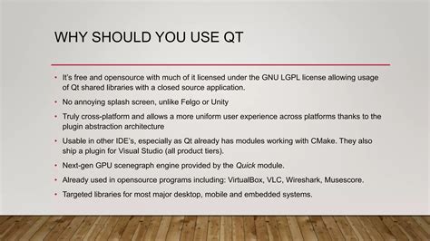 guided overview of software frameworks qt framework ppt
