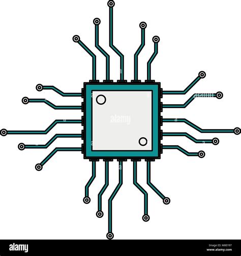 Microchip Technology Isolated Vector Illustration Graphic Design Stock