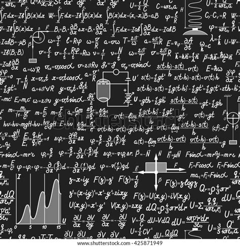 Physical Vector Seamless Pattern Formulas Equations Stock Vector Royalty Free 425871949