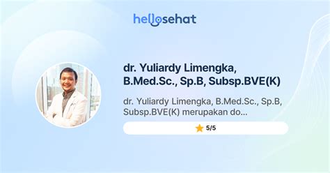 Dr Yuliardy Limengka B Med Sc Sp B Subsp Bve K Kardiologi Buat Booking Online Hellosehat