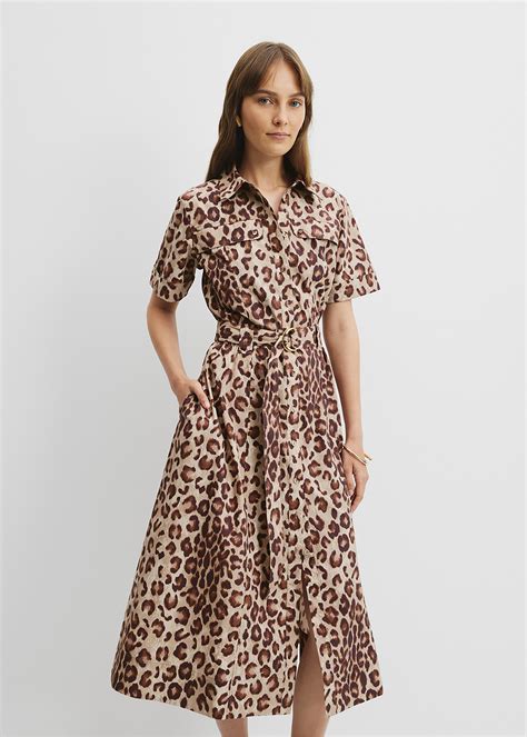 Print Flared Midi Dress Za