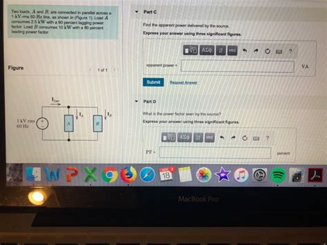 solved part a two loads a and b are connected in parallel