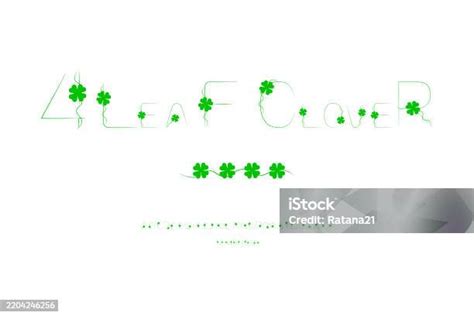 네 잎 클로버 알파벳 및 숫자 글꼴 세트 타이포그래피 로고 크리 에이 티브 글꼴 벡터 일러스트 레이 션 0명에 대한 스톡 벡터 아트 및 기타 이미지 Istock