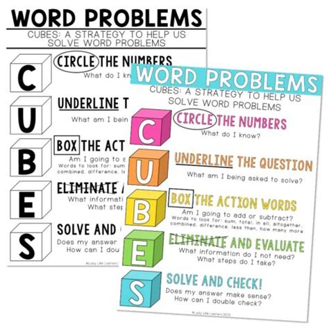 Lucky To Learn Math Add And Subtract Unit 2 Anchor Chart Word Problems Lucky Little