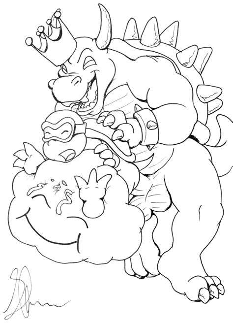 Rule 34 Anal Anthro Balls Barefoot Bowser Claws Closed Eyes Crown Cum