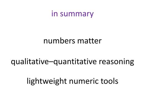 Qualitativequantitative Reasoning And Lightweight Numbers Ppt Qualitativequantitative Reasoning And Lightweight Numbers Ppt