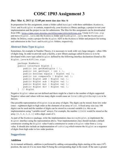 Cosc 1p03 Assignment 3