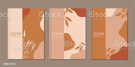 손으로 그린 꽃 장식이 있는 책 표지 디자인 세트 미적 식물 추상적 배경size A4 노트북 초대장 카드 플래너 전단지 책 카탈로그 0명에 대한 스톡 벡터 아트 및 기타