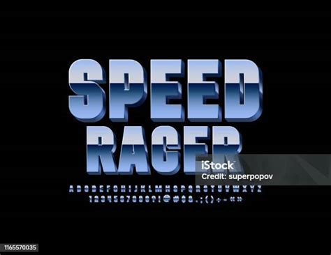 크롬 글꼴 벡터 금속 기호 속도 레이서 실버 대문자 알파벳 스포츠 레이스에 대한 스톡 벡터 아트 및 기타 이미지 스포츠