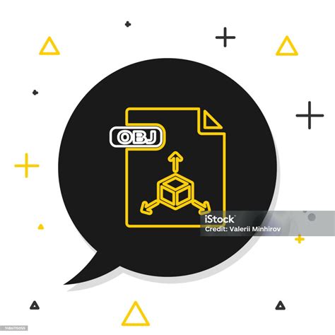 Line Obj File Document Download Obj Button Icon Isolated On White