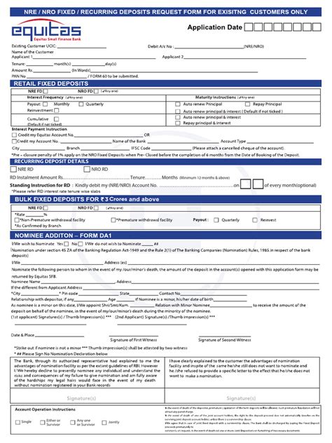 Nre Nro Fd Rd Request Form 2024 94ef81fd86 Pdf Financial Services Personal Finance