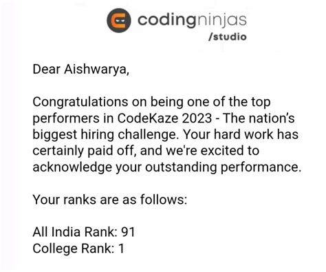 Aishwarya Srivastava On Linkedin Codekaze Codingninjas