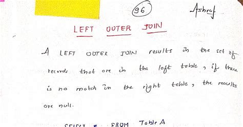 sql left outer joins