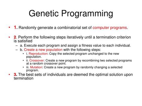ppt genetic algorithm and genetic programming powerpoint presentation id 253300