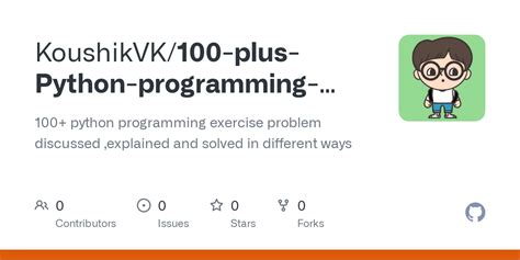 Github Koushikvk100 Plus Python Programming Exercises Extended 100