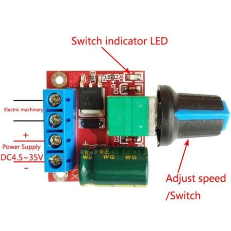 pwm speed controller module dc 5v to dc 35v 5a 90w