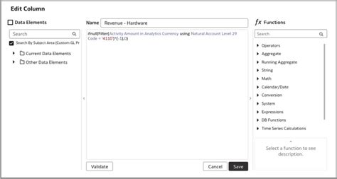 Create Custom General Ledger Metrics Based On Hierarchy In Oracle