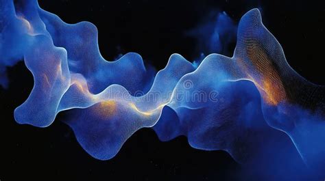 Abstract Blue And Orange Wave Like Forms Create A Fluid Dynamic Visual Effect Stock
