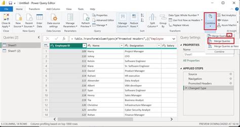 Merge Queries In Power Query Editor