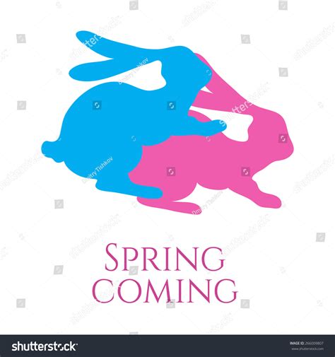 Two Rabbits Blue Pink Bunny Sex Stock Vector Royalty Free 266009807 Shutterstock