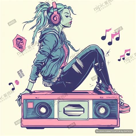 Ai创作图酷女孩插画 嘻哈插画潮流插画 潮流人物插画 街舞女孩插画 朋克风插画 嘻哈插画 酷帅潮流插画 嘻哈美女卡通形象 网红潮流插画 爵士舞插画 说唱插画 潮酷卡通人物图案 嘻哈民谣摇滚朋克