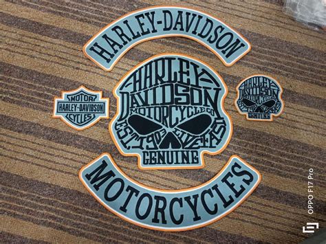 Patches Harley Davidson Skullembroidered Patch Iron On Large Size Etsy