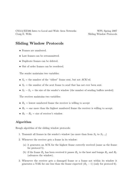 Sliding Window Protocol Pdf