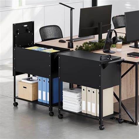 Letaya Mobile File Cabinet With Lock Rolling Filing Cart With Wheels Hanging Letter A4 F4 Legal