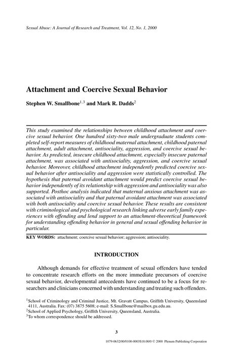 PDF Attachment And Coercive Sexual Behavior
