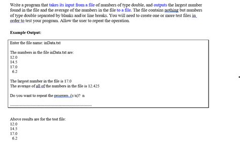 Solved Write A Program That Takes Its Input From A File Of
