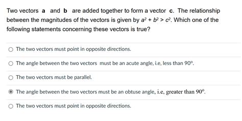 Solved Two Vectors A And B Are Added Together To Form A Chegg Com