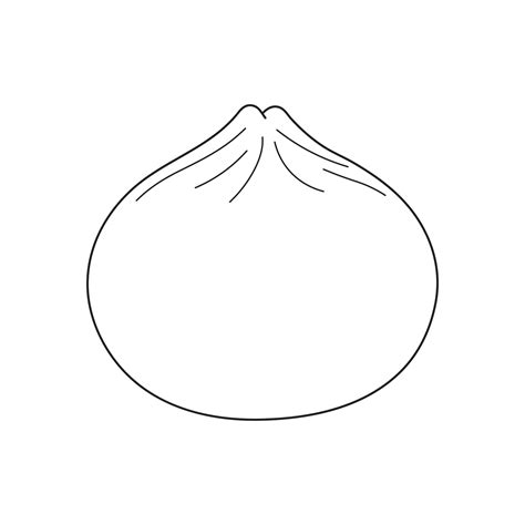 Hand Drawn Bao Icon Cartoon Vector Illustration Isolated On White