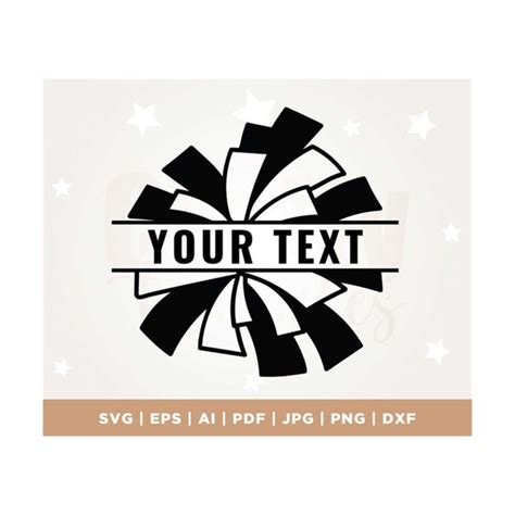 Cheerleader Svg Pom Pom Split Monogram Svg Cheer Mom Svg Inspire