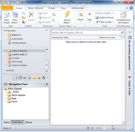 Navigation Pane Outlook Add In Free Sample Plug In In VB NET And C