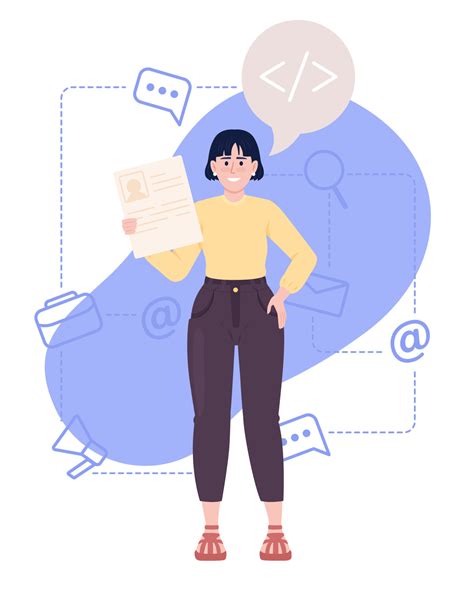 qualified programmer searching for job 2d vector isolated illustration developer intern holding