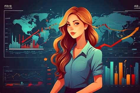Premium Photo A Girl Analyze Stock Market