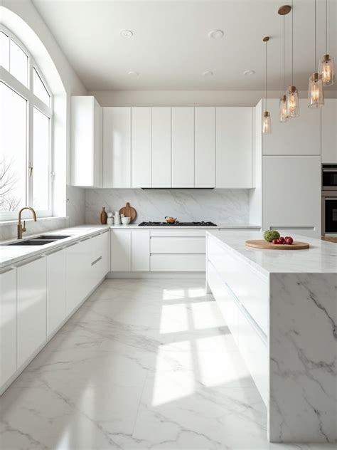 White Kitchen Marble Design