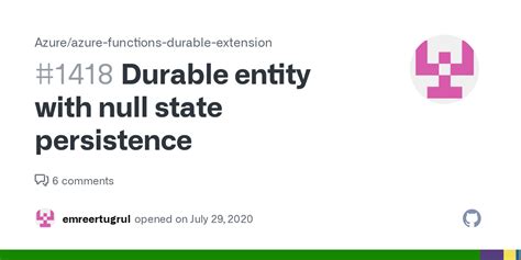 durable entity with null state persistence · issue 1418 · azure azure