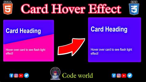 Card Hover Effect Animation Program Using Html And Css Html Css Javascript Youtube