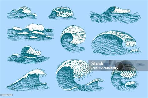 대서양 해 일 파도입니다 빈티지 올드 새겨진된 손으로 그린 라벨입니다 해양 및 해상 또는 바다 바다 배경 배너 또는 포스터에 대 한 격리 된 벡터 일러스트 레이 션의 설정