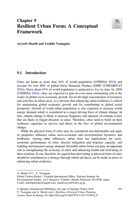 Pdf Resilient Urban Form A Conceptual Framework